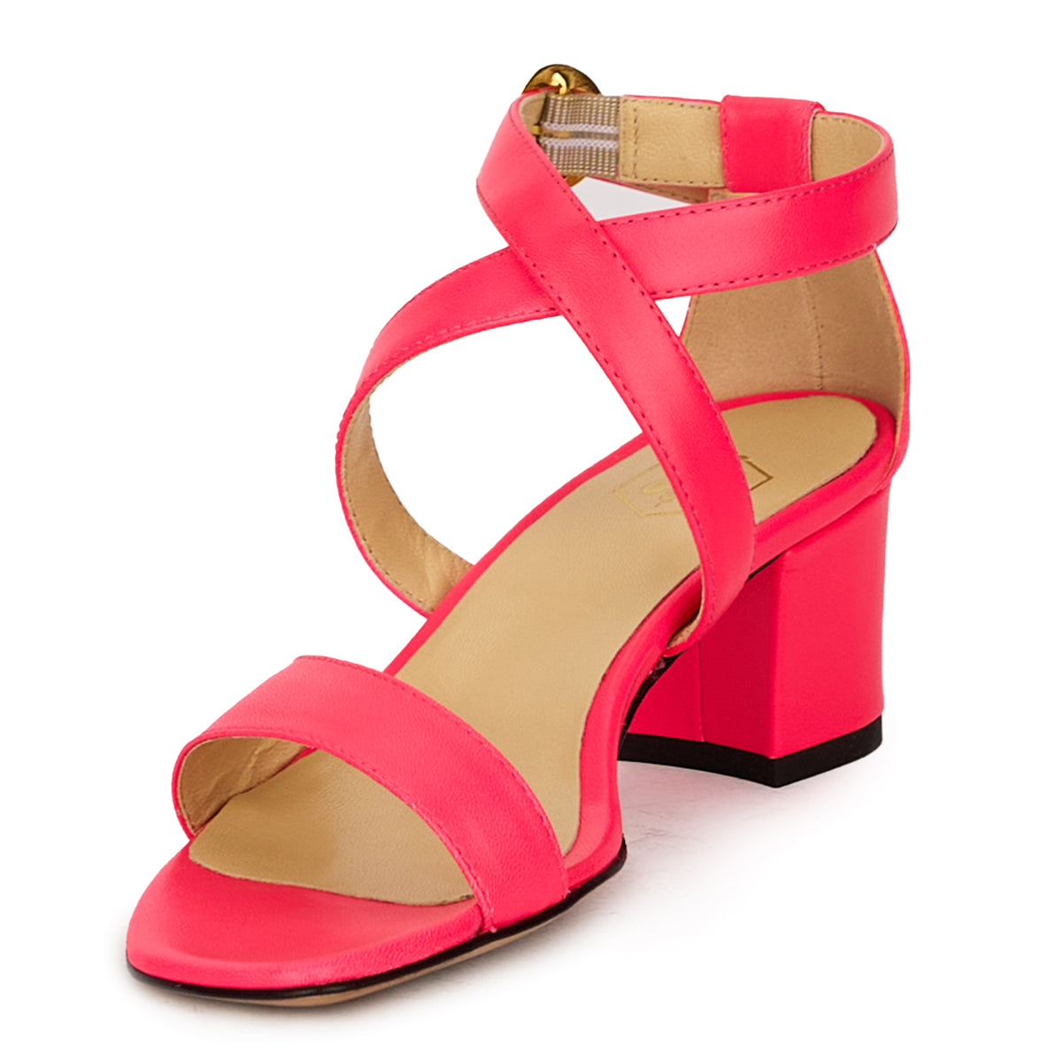 Sandale dama din piele naturala roz neon 17686 – Superlative.ro