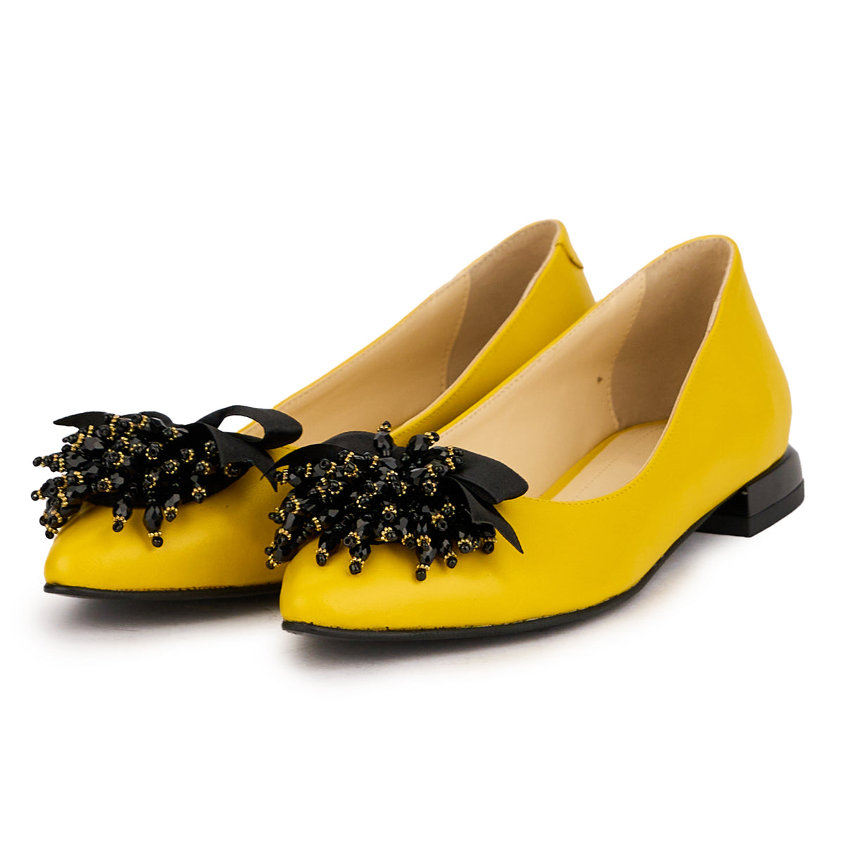 Balerini eleganti dama din piele naturala galbena 16463 – Superlative.ro