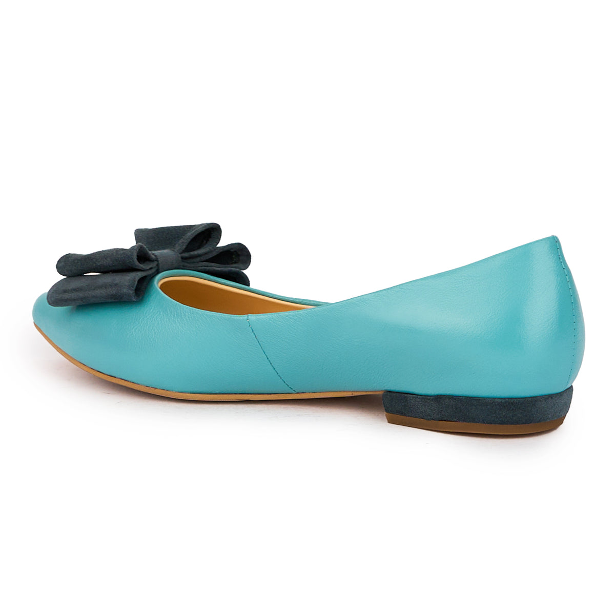 Balerini eleganti dama din piele naturala turcoaz 15936 – Superlative.ro