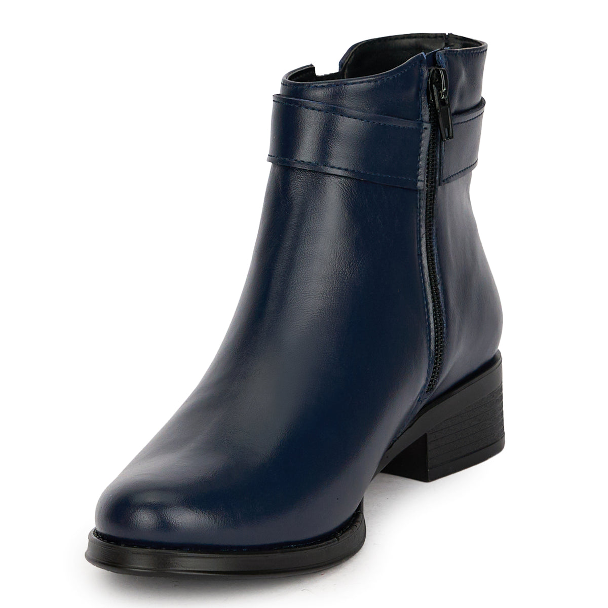 Botine dama din piele naturala bleumarin 19141 – Superlative.ro