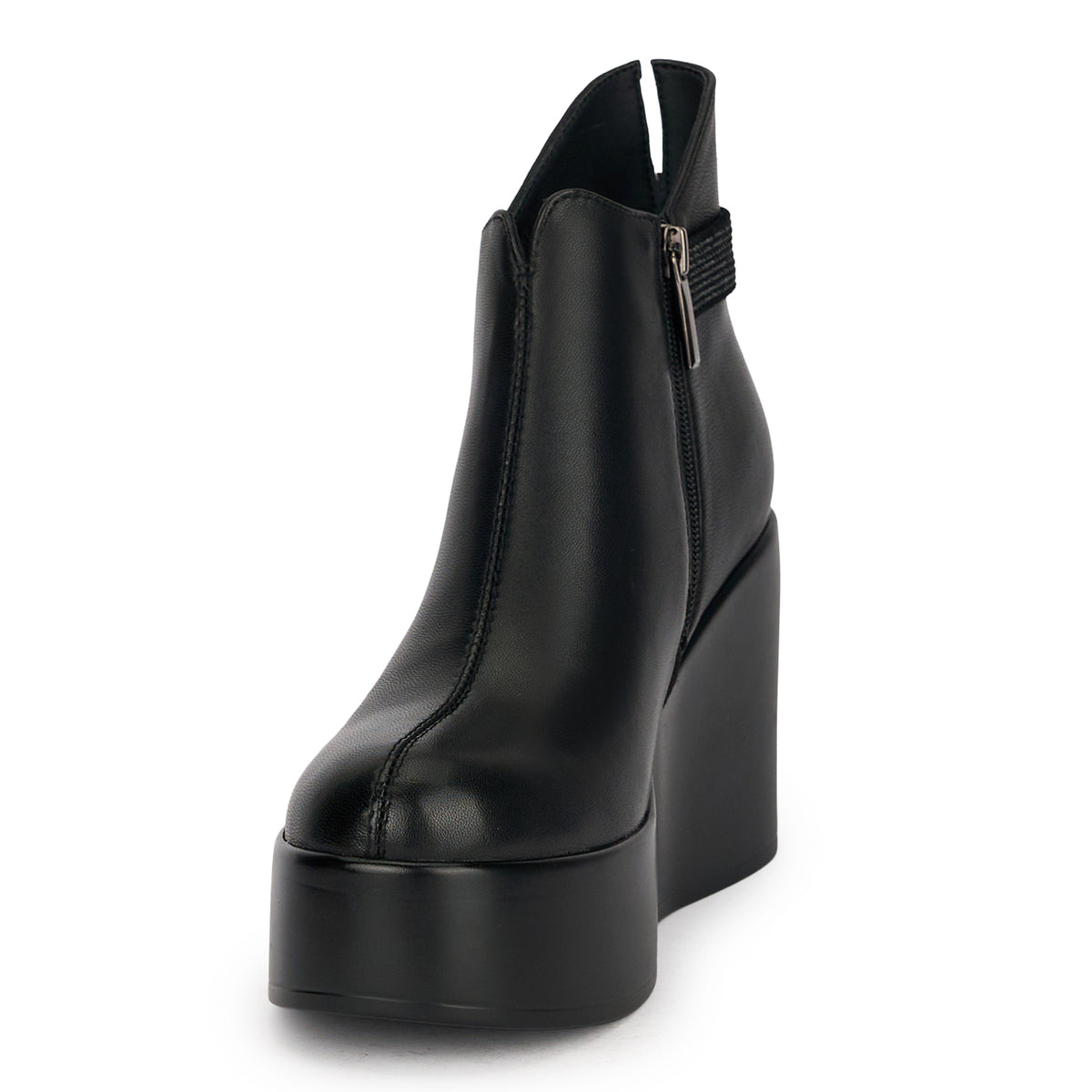 Botine dama din piele naturala neagra cu platforma 9.5 cm 18970 ...