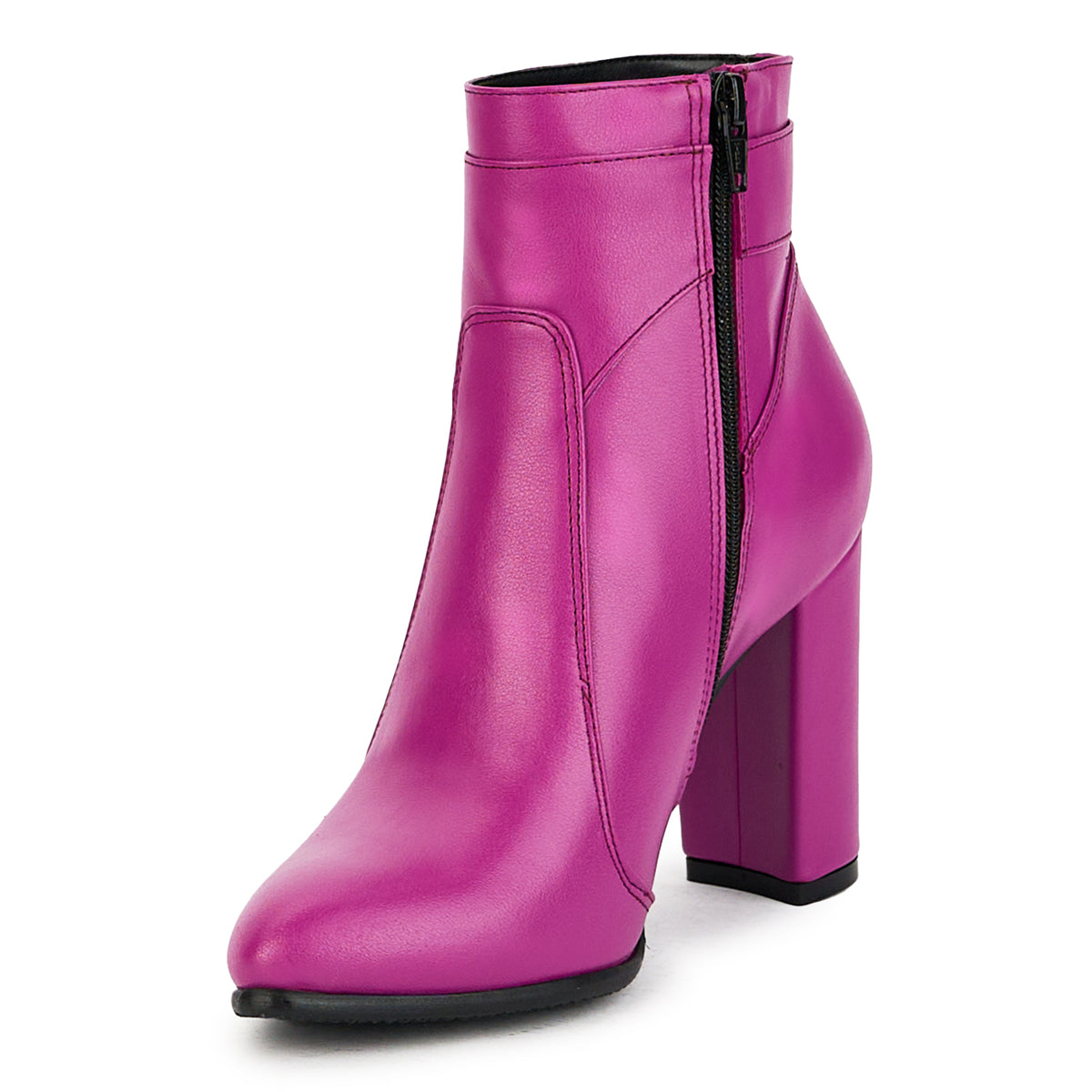 Botine Mov cu Toc 9.5 Cm Dama din Piele Naturala 17416 – Superlative.ro