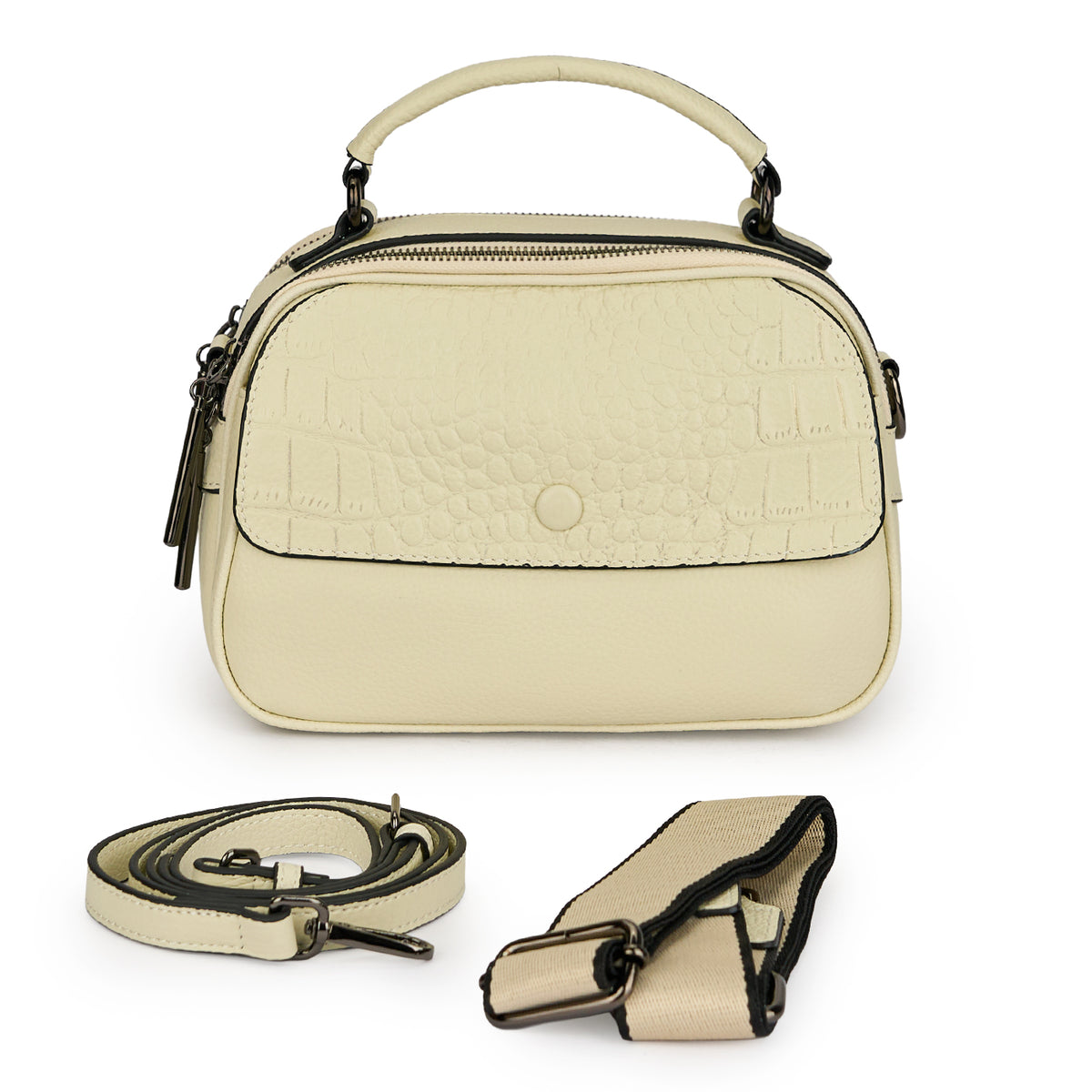 Geanta dama din piele naturala alba 21632 – Superlative.ro