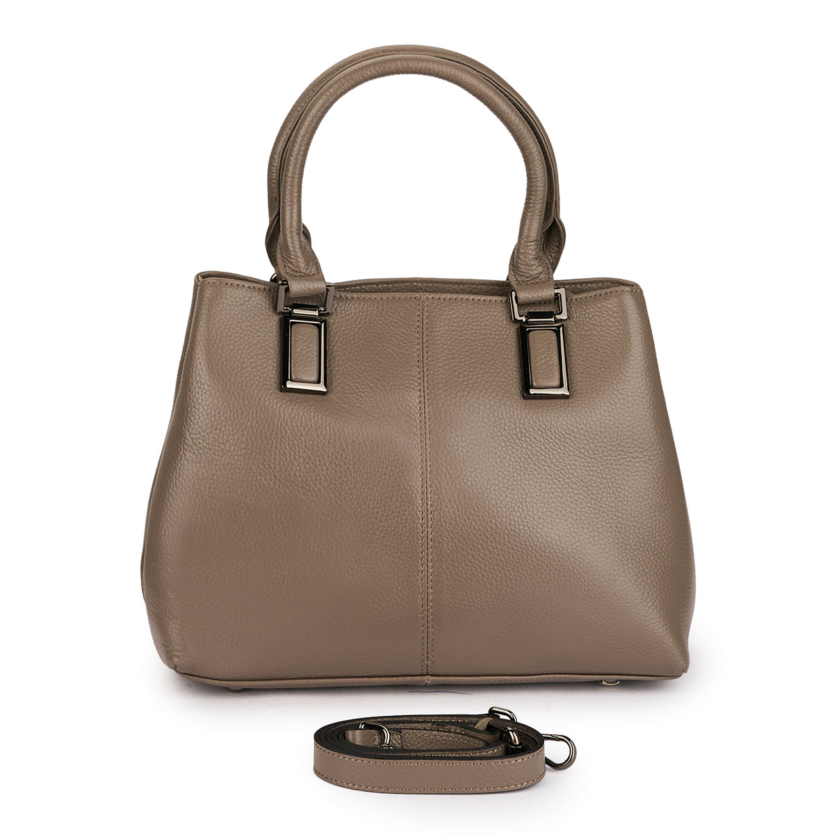 Geanta dama din piele naturala bej inchis 21488 – Superlative.ro