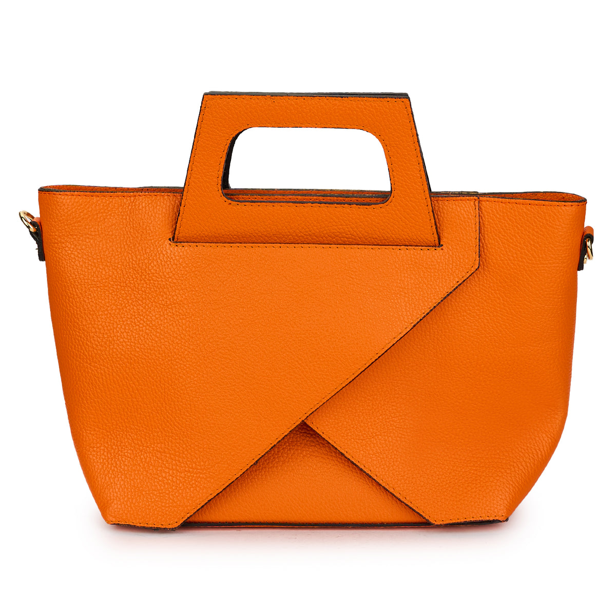 Geanta dama din piele naturala portocalie 21209 – Superlative.ro