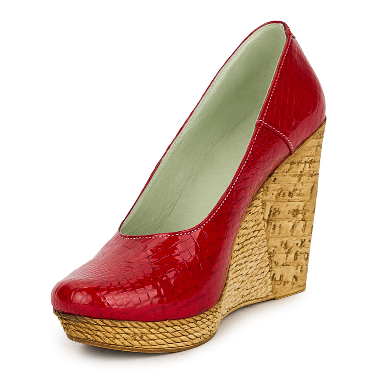 Pantofi dama din piele naturala rosu cu platforma 17555 – Superlative.ro