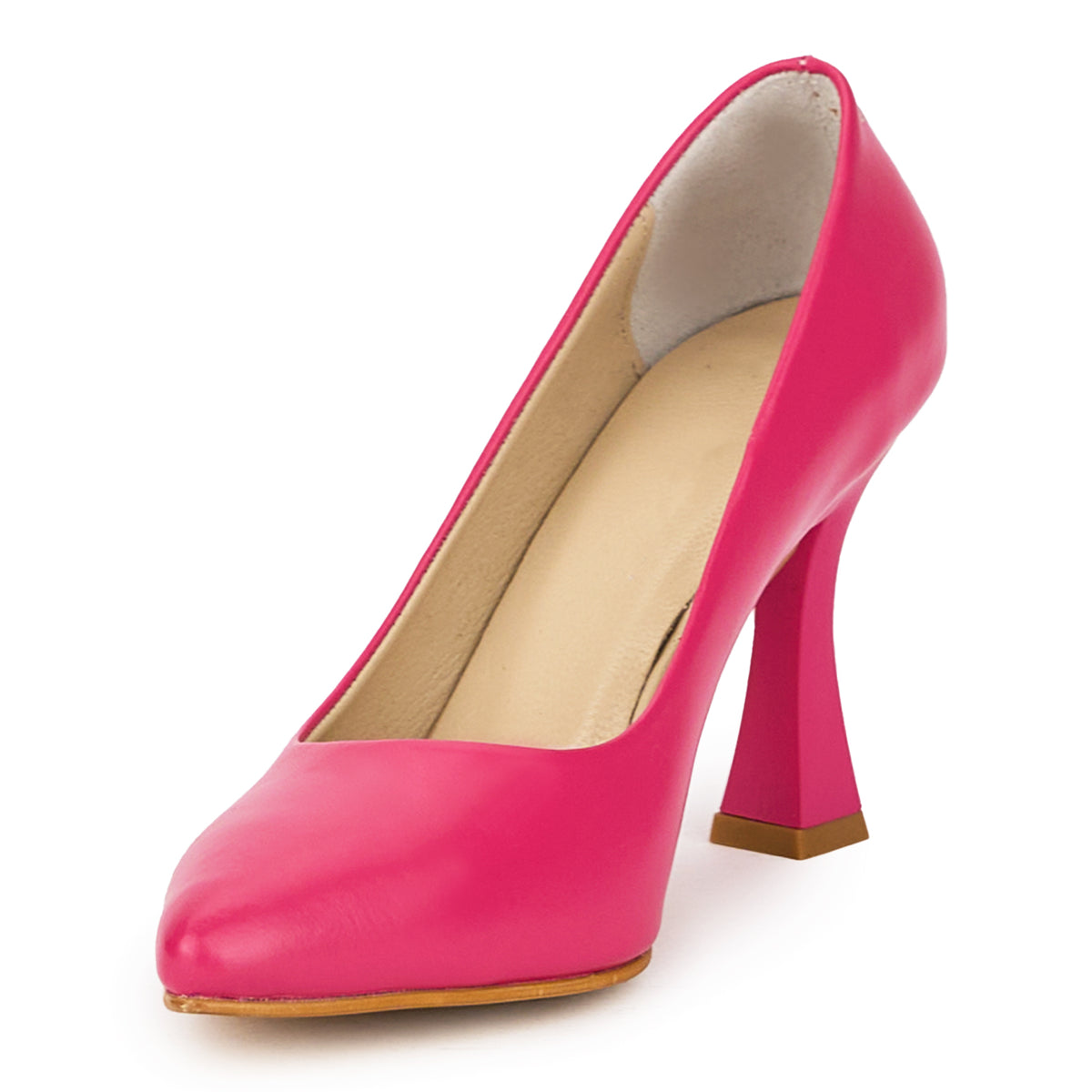 Pantofi dama din piele naturala roz-fucsia cu toc subtire 9 cm 15918 ...