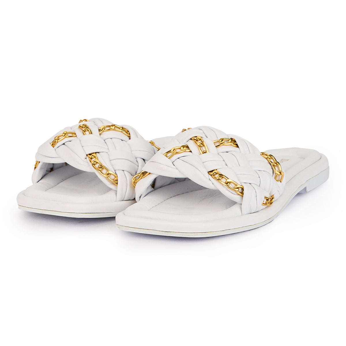 Papuc dama din piele naturala alba cu talpa joasa 16114 – Superlative.ro