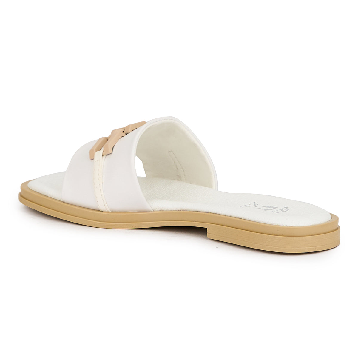 Papuc dama din piele naturala alba cu talpa joasa 16158 – Superlative.ro