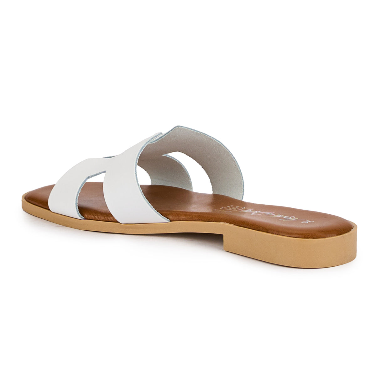 Papuc dama din piele naturala alba cu talpa joasa 16204 – Superlative.ro