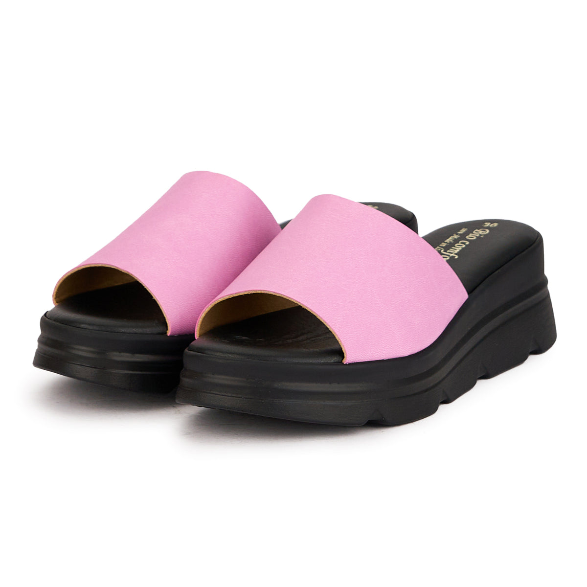 Papuc dama din piele naturala mov-lila cu platforma 16593 – Superlative.ro