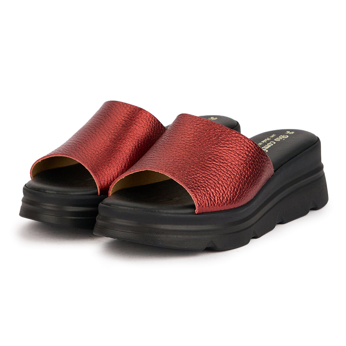 Papuc dama din piele naturala visinie cu platforma 16594 – Superlative.ro