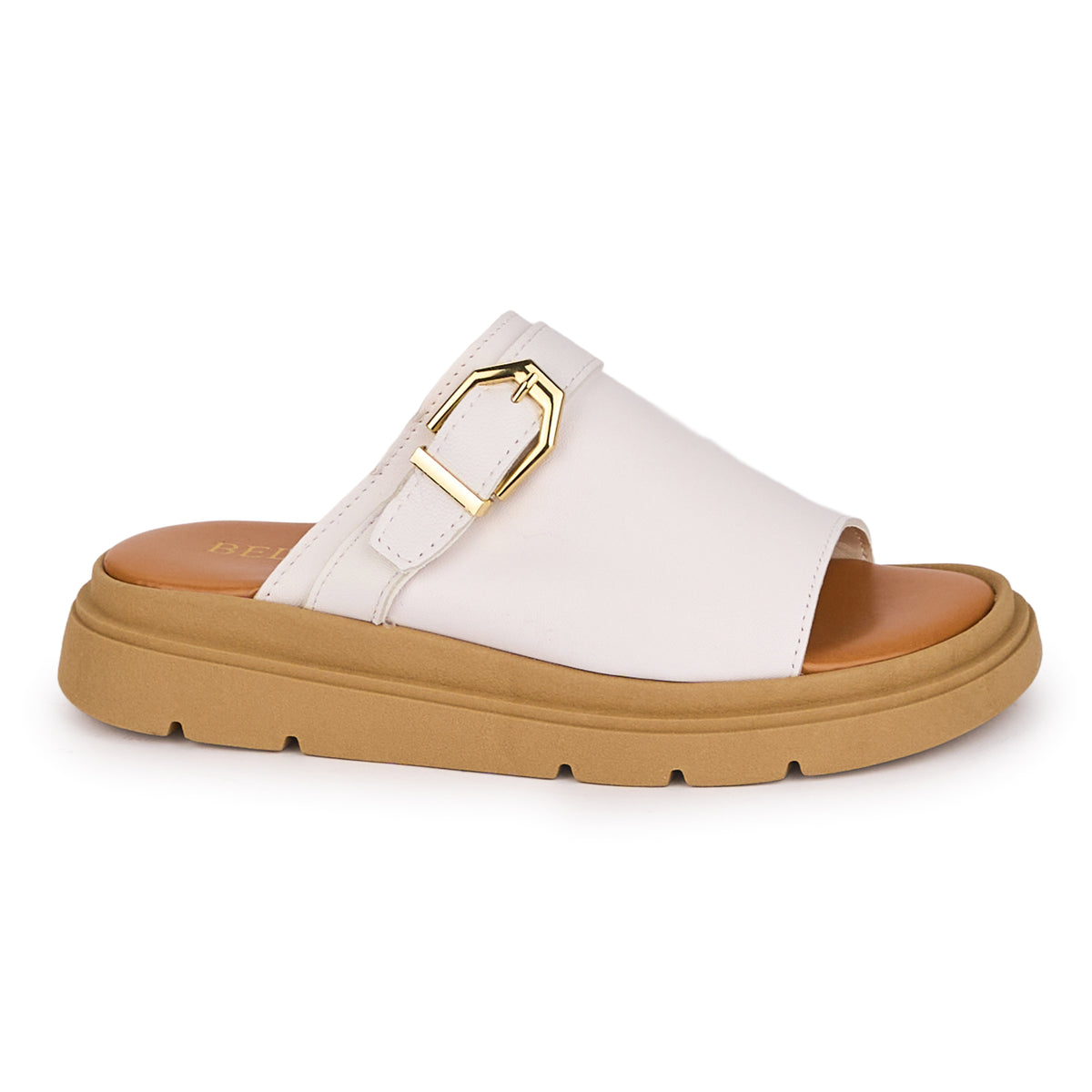 Papuci dama din piele naturala alba 18584 – Superlative.ro