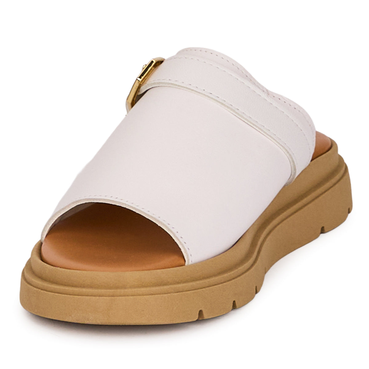 Papuci dama din piele naturala alba 18584 – Superlative.ro