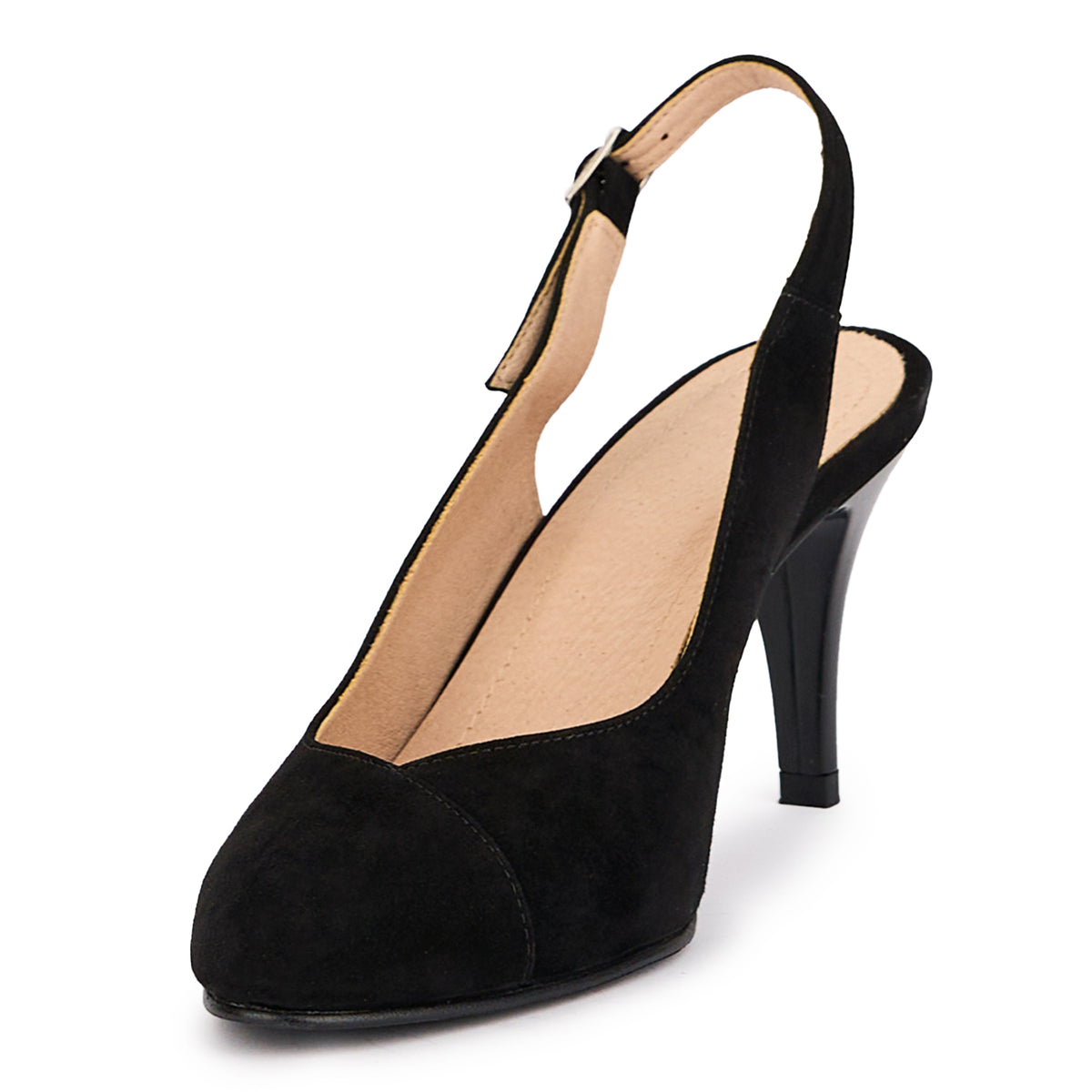 Sandale dama din piele naturala neagra cu toc subtire 8 cm 16906 ...