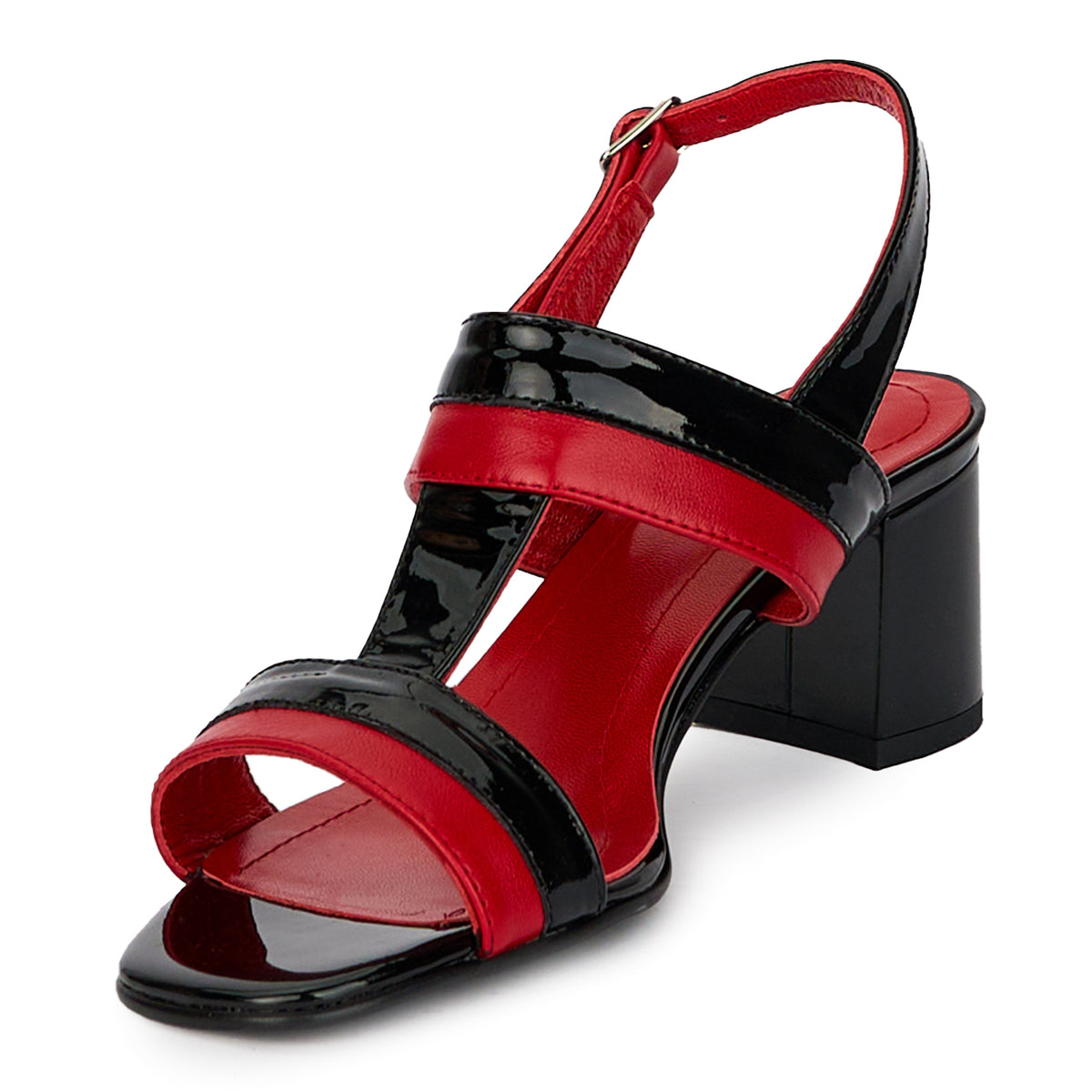 Sandale elegante dama din piele naturala cu toc gros 6 cm 18041 ...