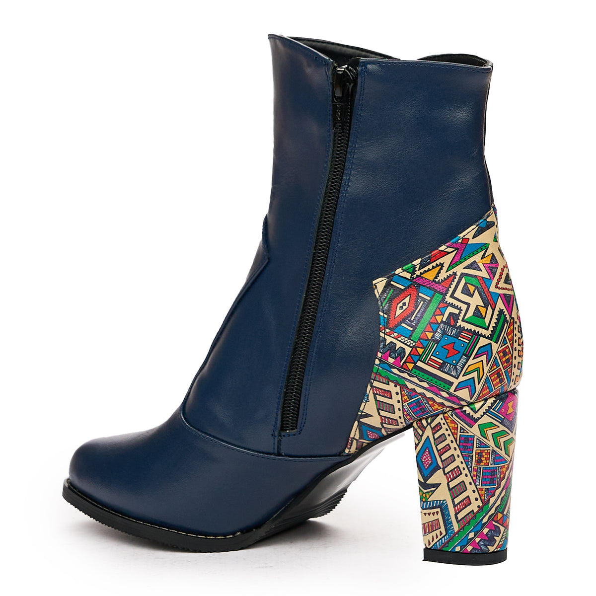 Botine dama din piele naturala bleumarin 6704 – Superlative.ro