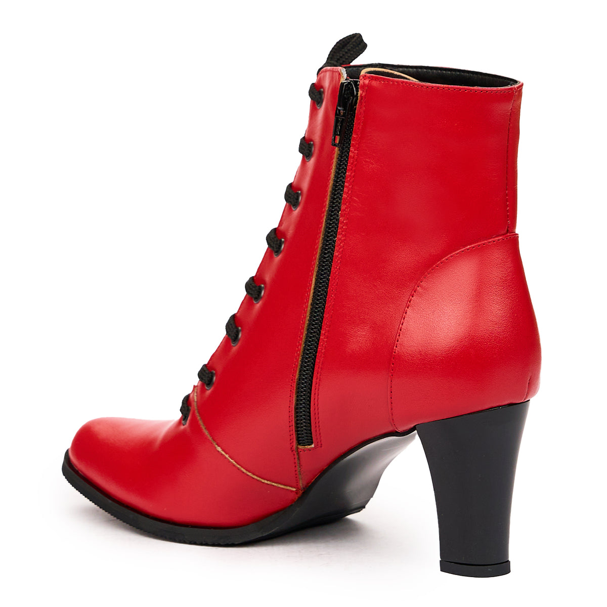 Botine Piele Rosii Dama 6788 – Superlative.ro