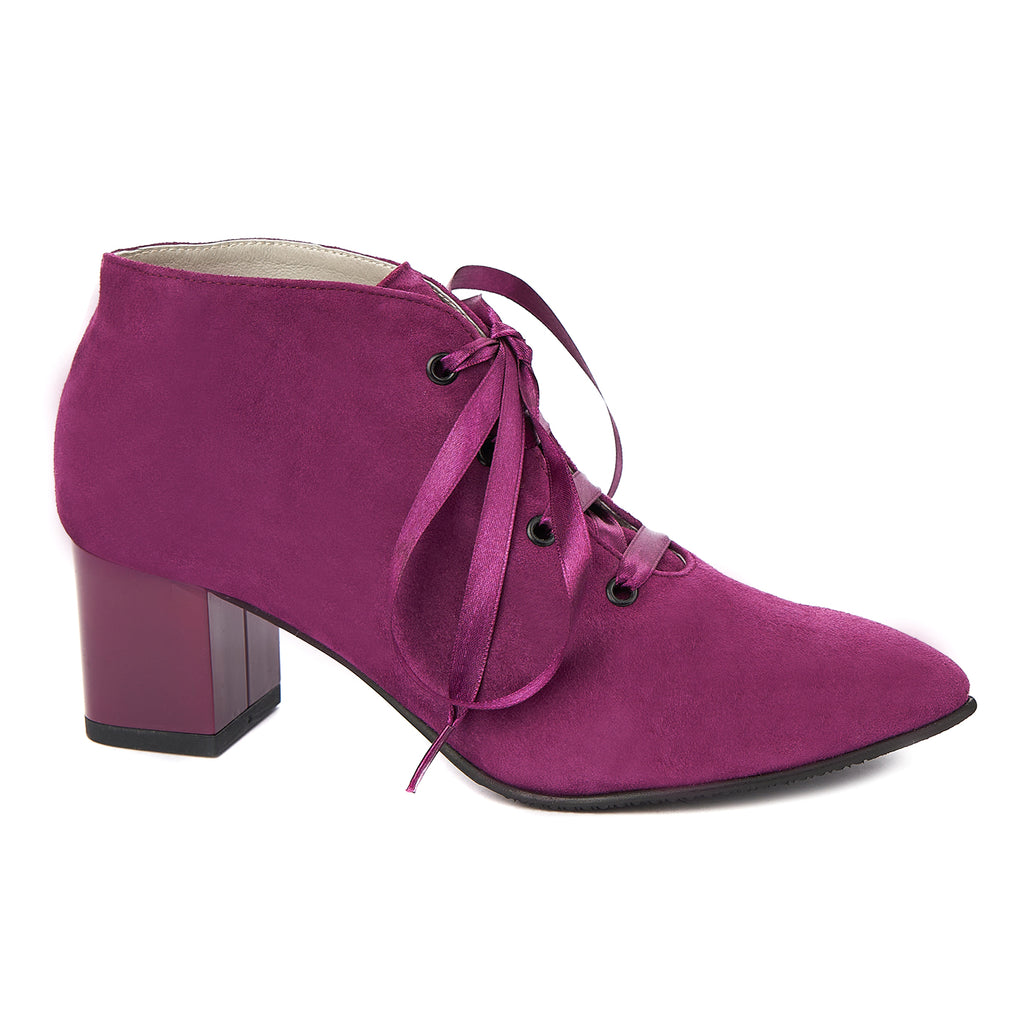 Botine mov din piele naturala 6105 – Superlative.ro
