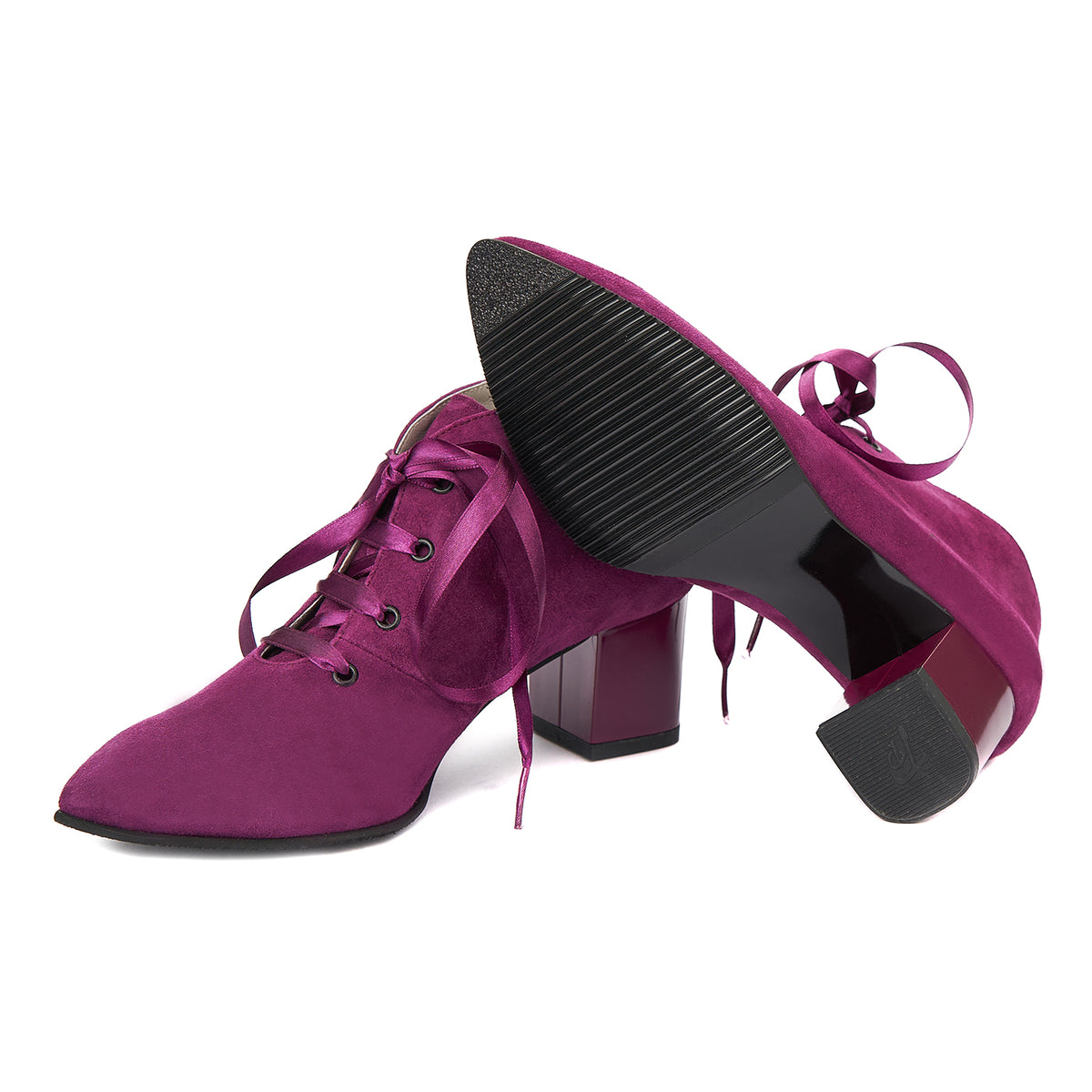 Botine mov din piele naturala 6105 – Superlative.ro