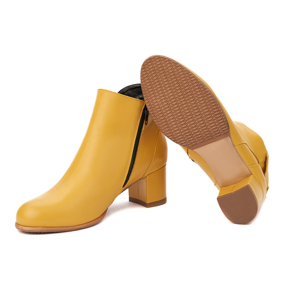 Botine dama galbene din piele naturala 6290 – Superlative.ro