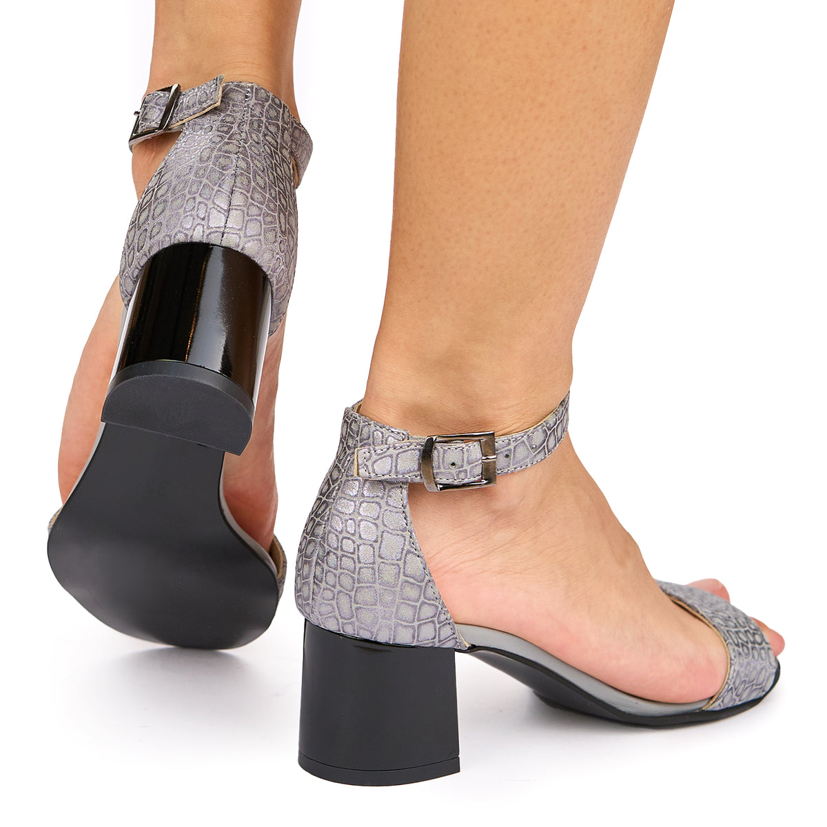 Sandale dama elegante din piele naturala gri 9022 – Superlative.ro