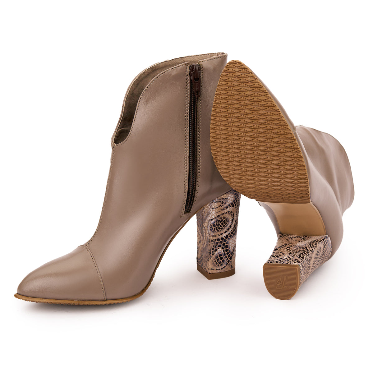 Botine dama din piele naturala crem 6356 – Superlative.ro