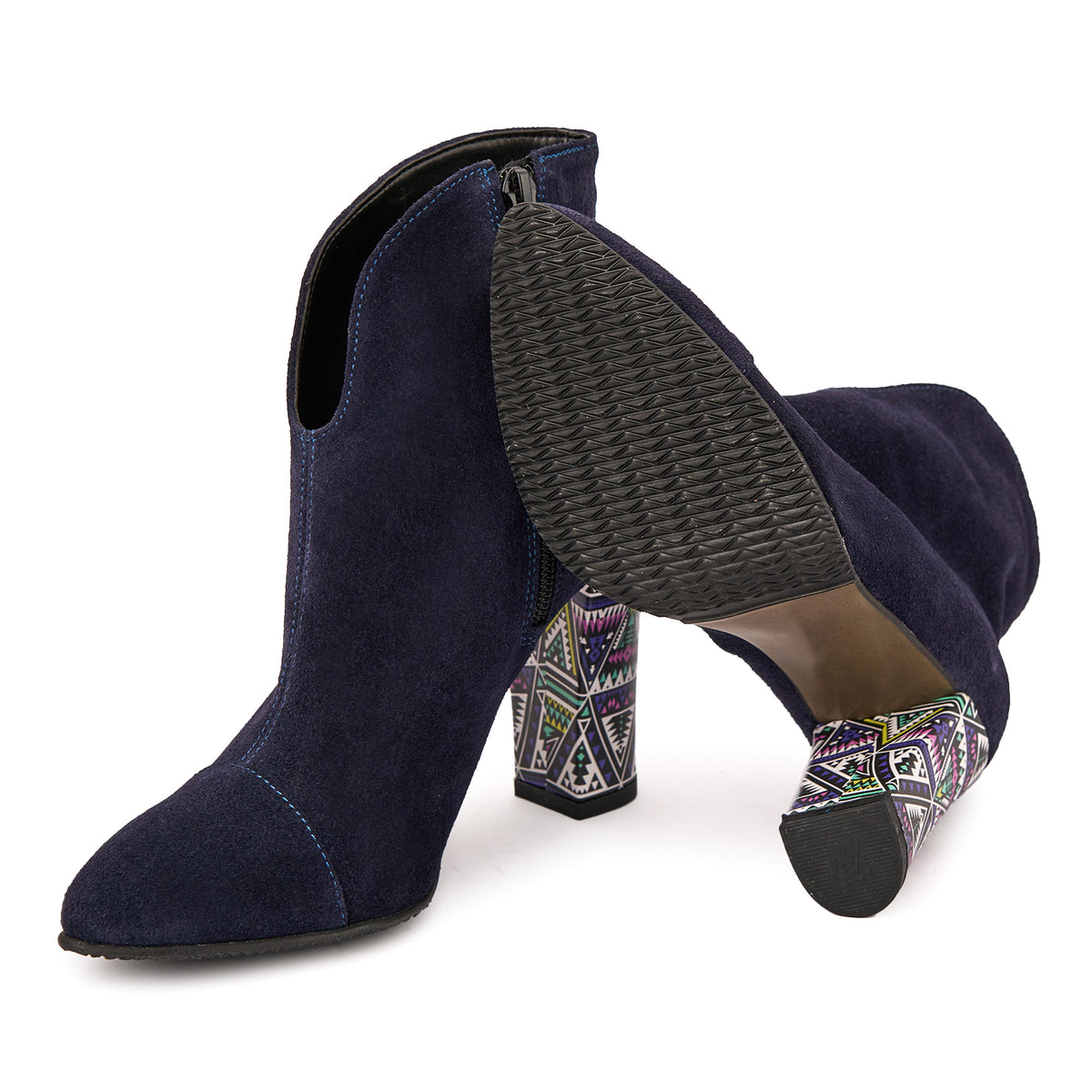 Botine dama din piele naturala bleumarin 6353 – Superlative.ro
