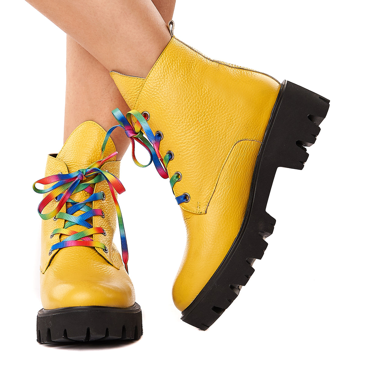 Ghete Galbene Piele Naturala de Toamna - Iarna 3387 – Superlative.ro