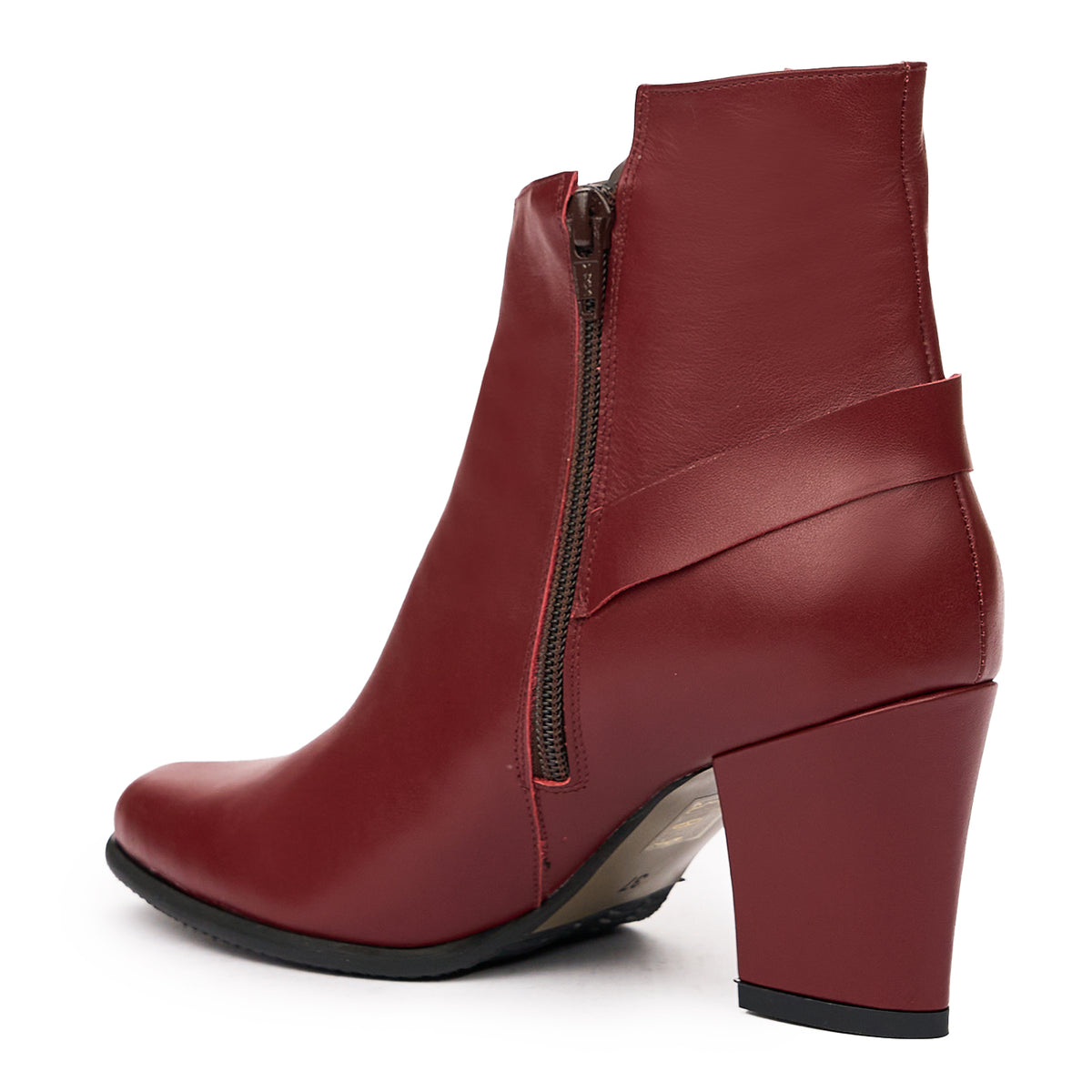 Botine Piele Dama Elegante Toc 7.5 Cm Grena 6570 – Superlative.ro