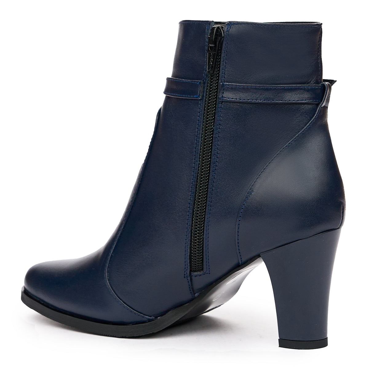 Botine Bleumarin Piele Naturala Toc 8 Cm 6558 – Superlative.ro