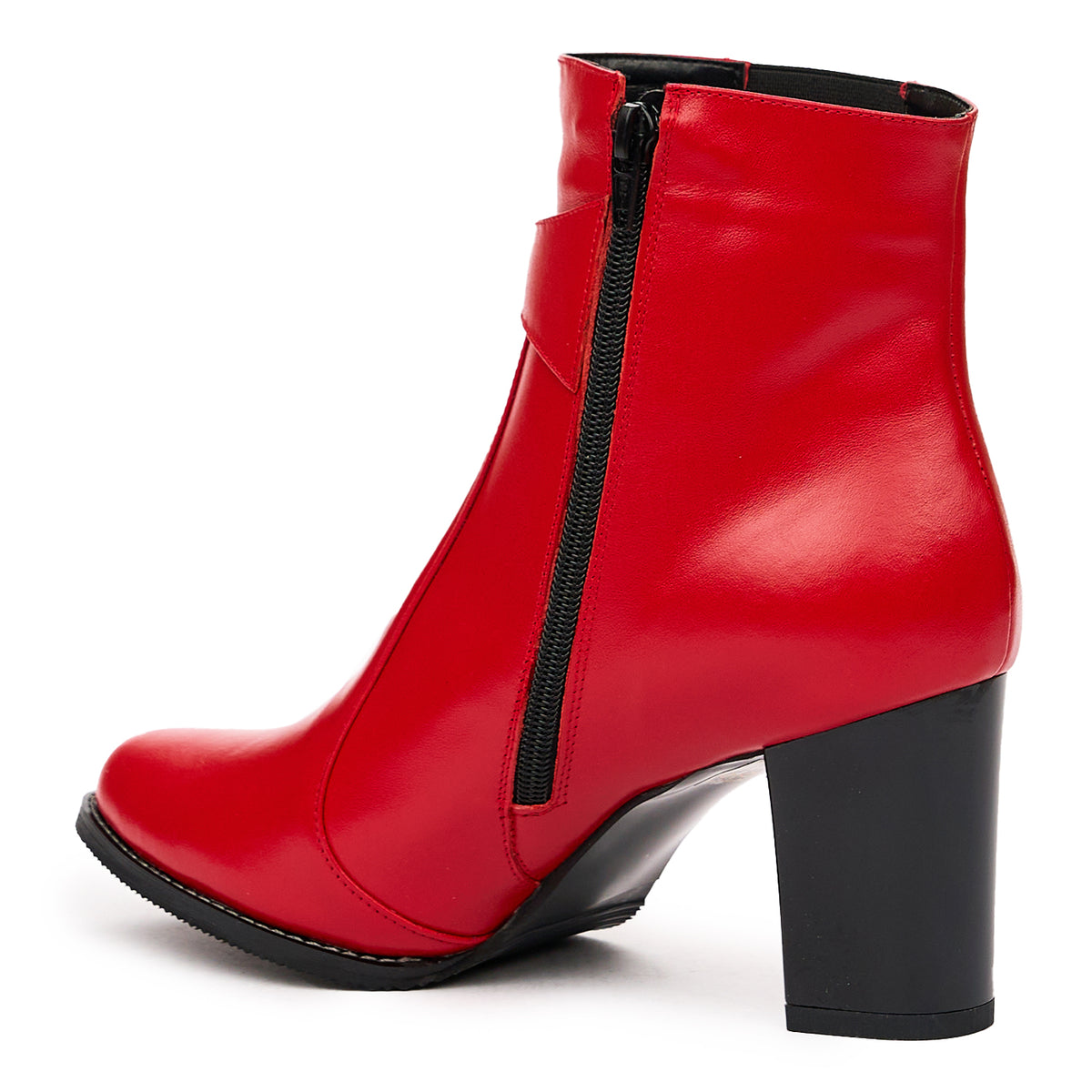 Botine rosii dama din piele naturala 6647 – Superlative.ro