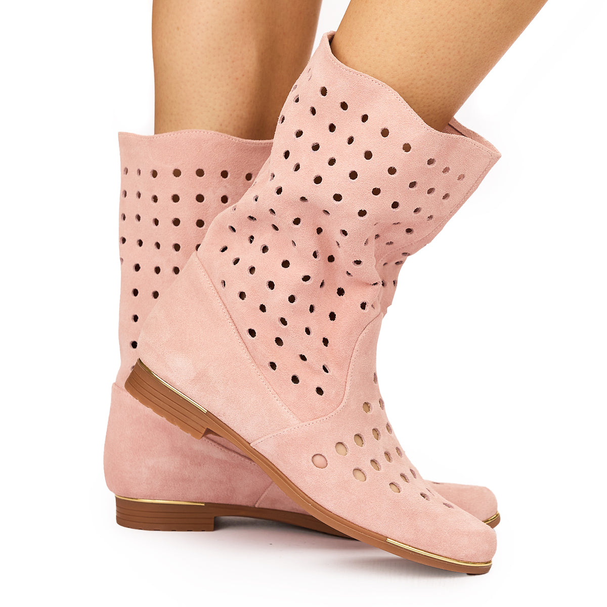 Ghete dama din piele naturala roz 3920 – Superlative.ro