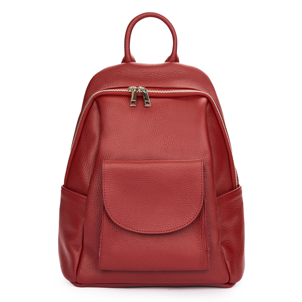 Rucsac elegant dama din piele naturala rosie 11293 – Superlative.ro