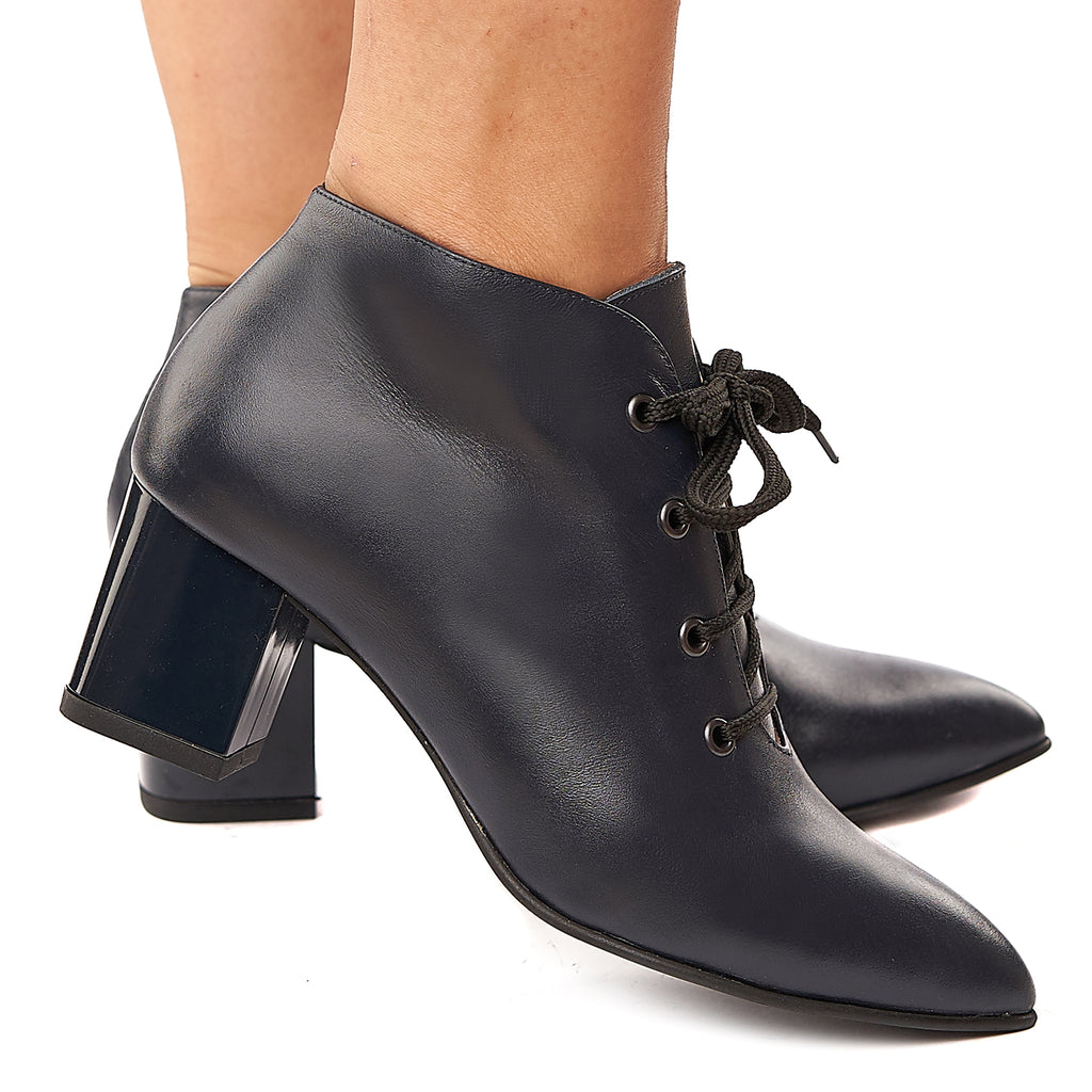 Botine bleumarin din piele naturala 6108 – Superlative.ro