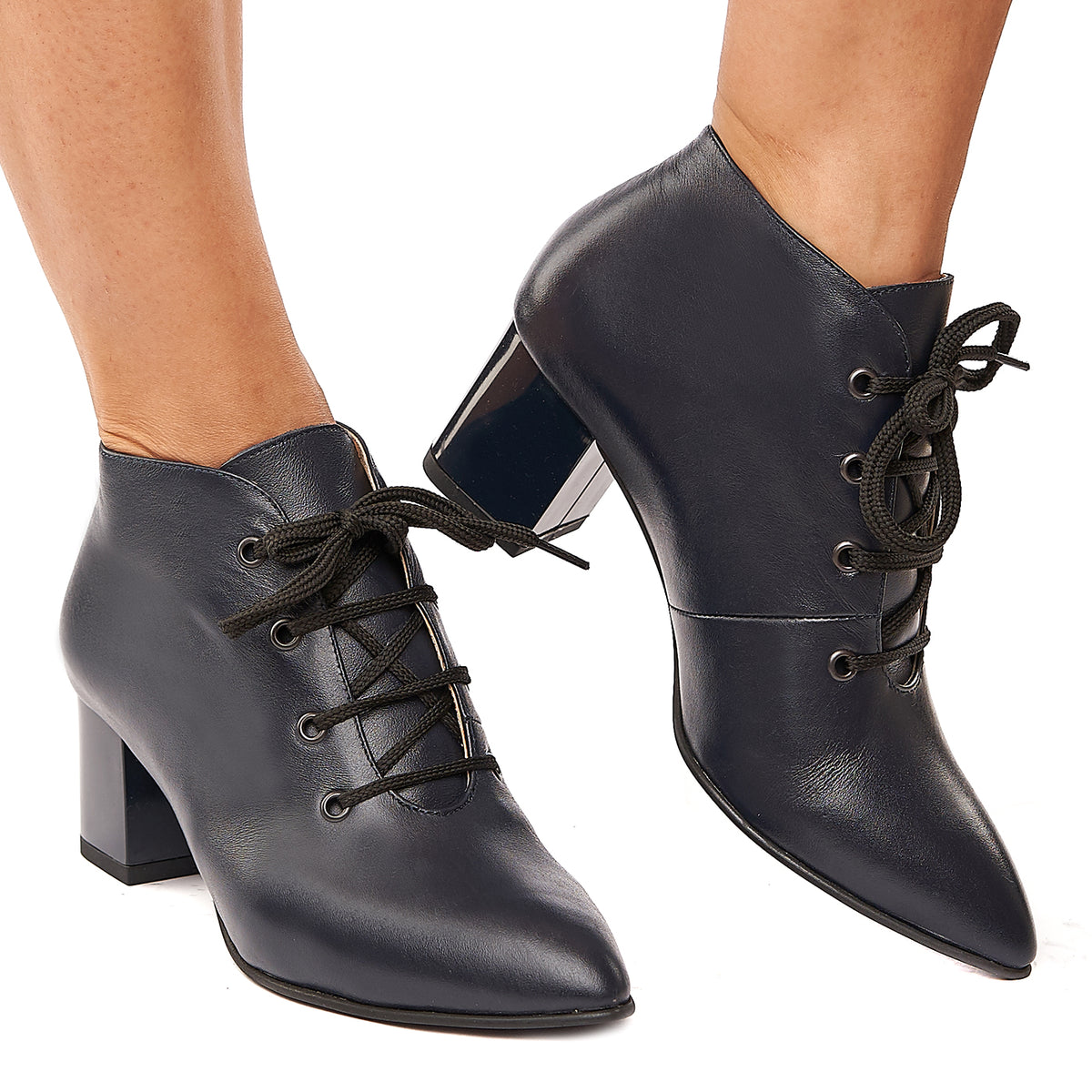 Botine bleumarin din piele naturala 6108 – Superlative.ro