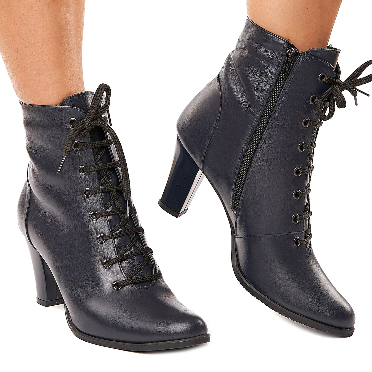 Botine dama bleumarin din piele naturala 6125 – Superlative.ro