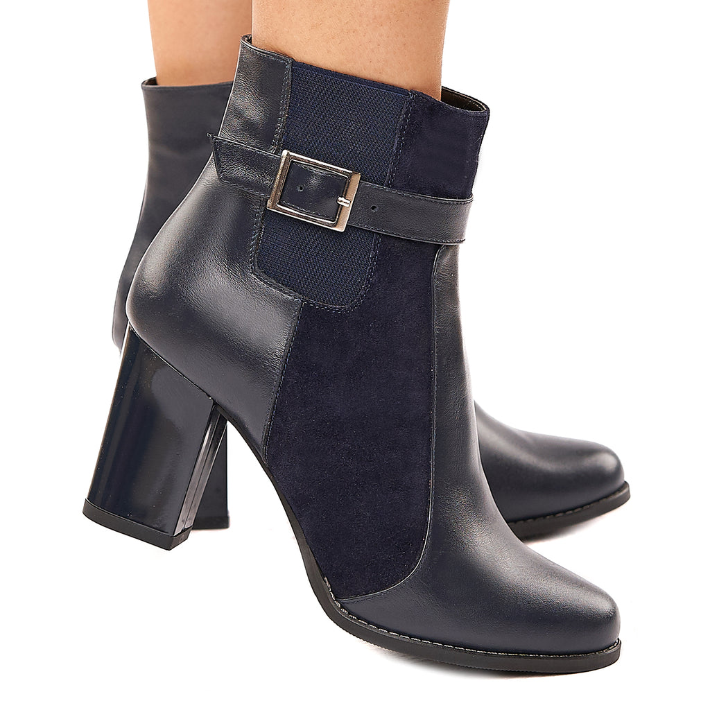 Botine dama bleumarin din piele naturala 6143 – Superlative.ro
