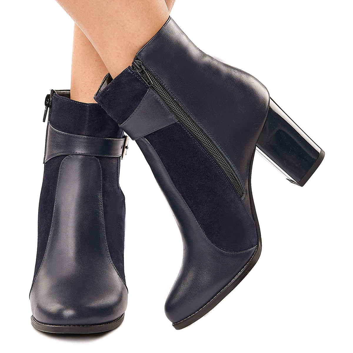 Botine dama bleumarin din piele naturala 6143 – Superlative.ro