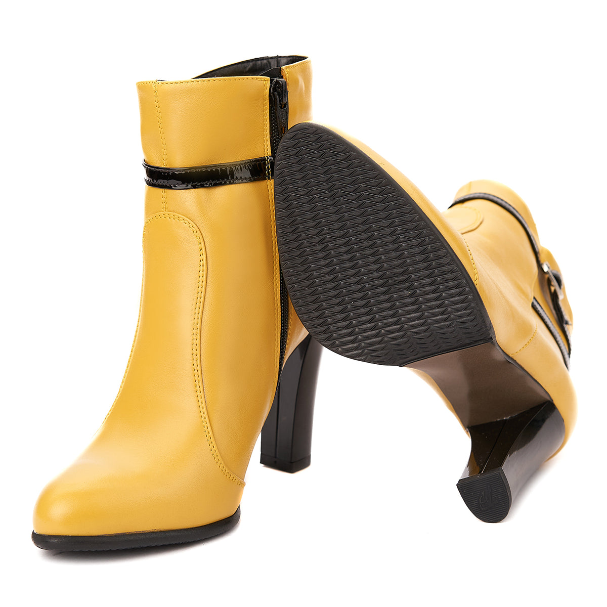 Botine dama galbene din piele naturala 6190 – Superlative.ro