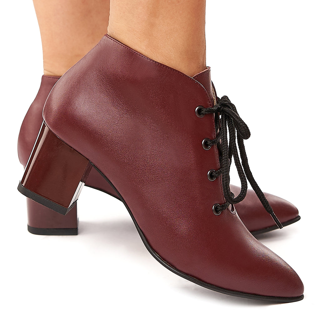 Botine cu Toc Gros Inalt 6 Cm din Piele Naturala 6104 – Superlative.ro