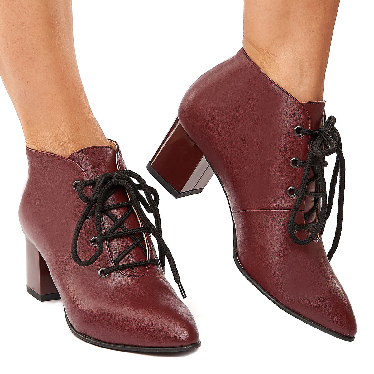 Botine cu Toc Gros Inalt 6 Cm din Piele Naturala 6104 – Superlative.ro