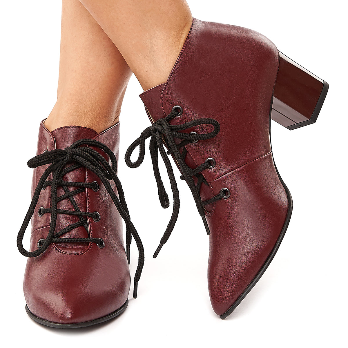 Botine cu Toc Gros Inalt 6 Cm din Piele Naturala 6104 – Superlative.ro