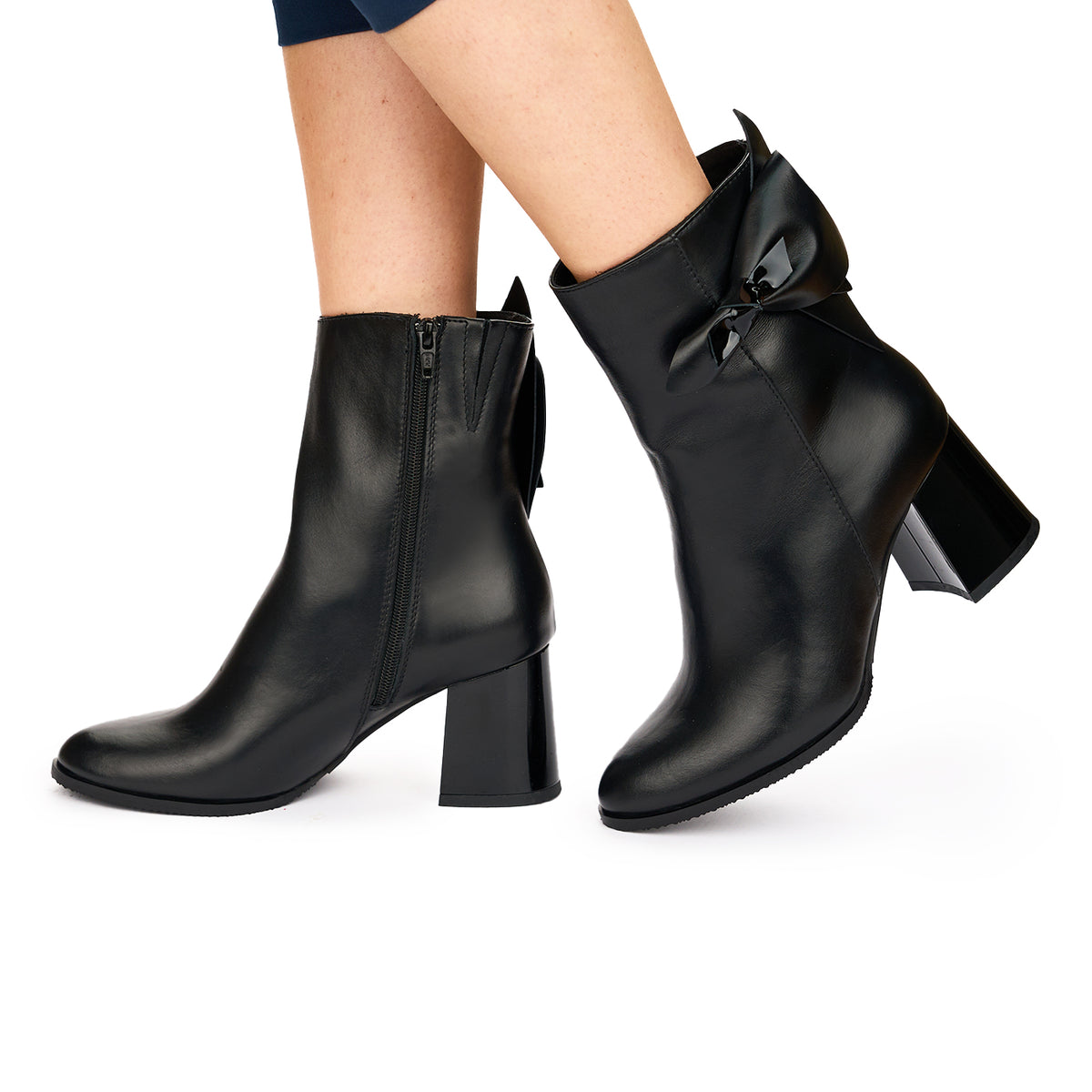 Botine Negre Botine cu Toc 7 Cm din Piele Naturala 10847 – Superlative.ro