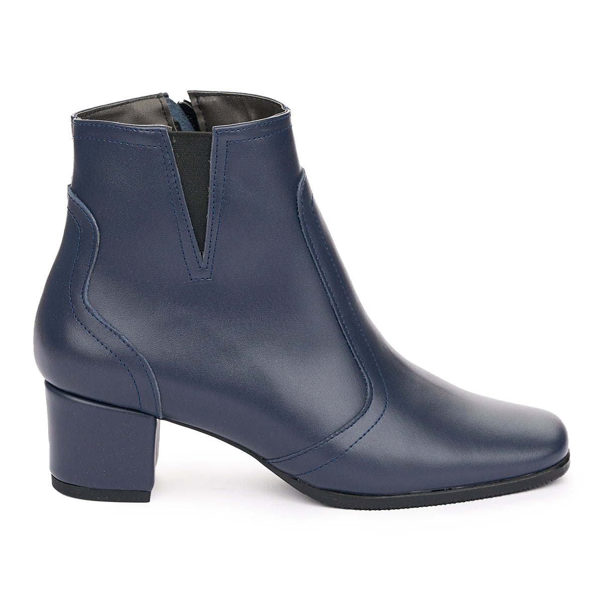 Botine Bleumarin Dama Toc 5 Cm din Piele Naturala 12048 – Superlative.ro