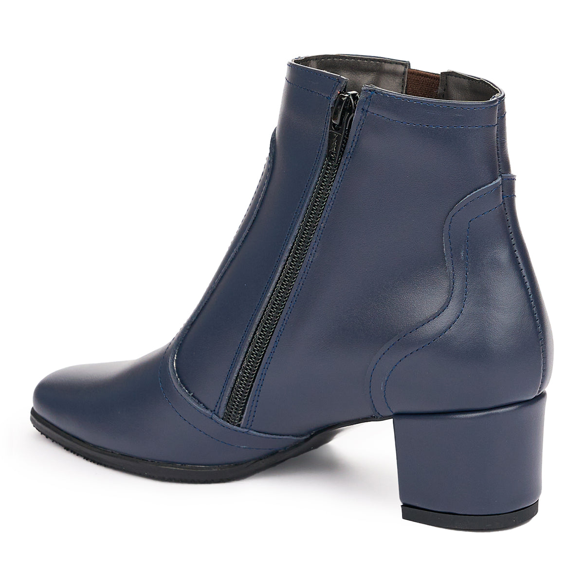 Botine Bleumarin Dama Toc 5 Cm din Piele Naturala 12048 – Superlative.ro