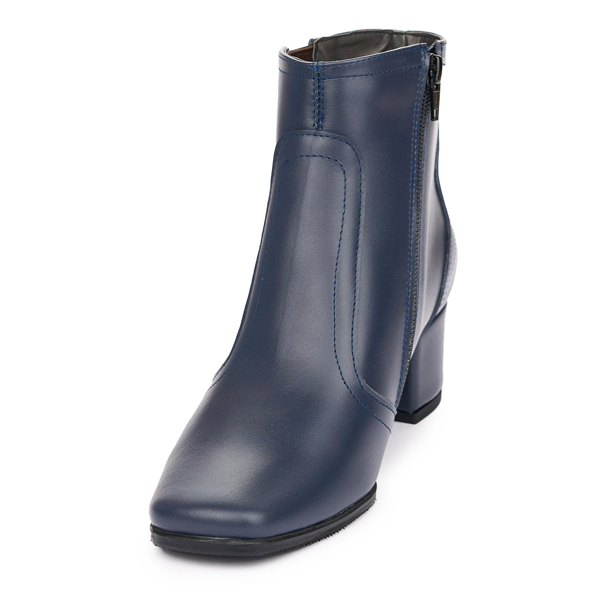 Botine Bleumarin Dama Toc 5 Cm din Piele Naturala 12048 – Superlative.ro