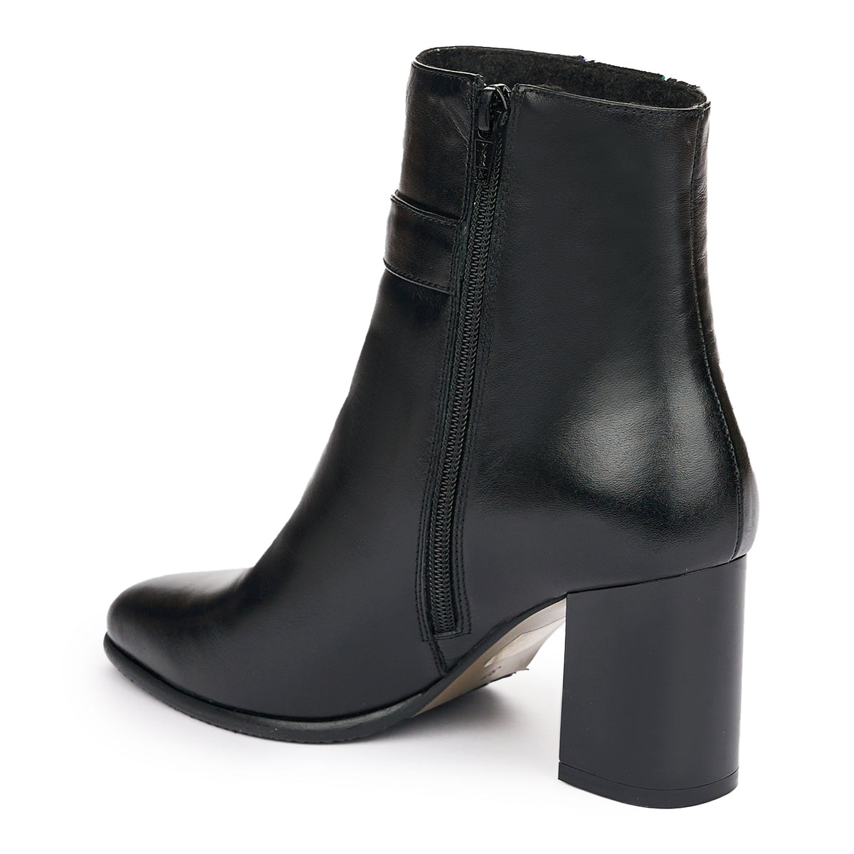Botine cu Toc Gros Negre din Piele Naturala 12067 – Superlative.ro