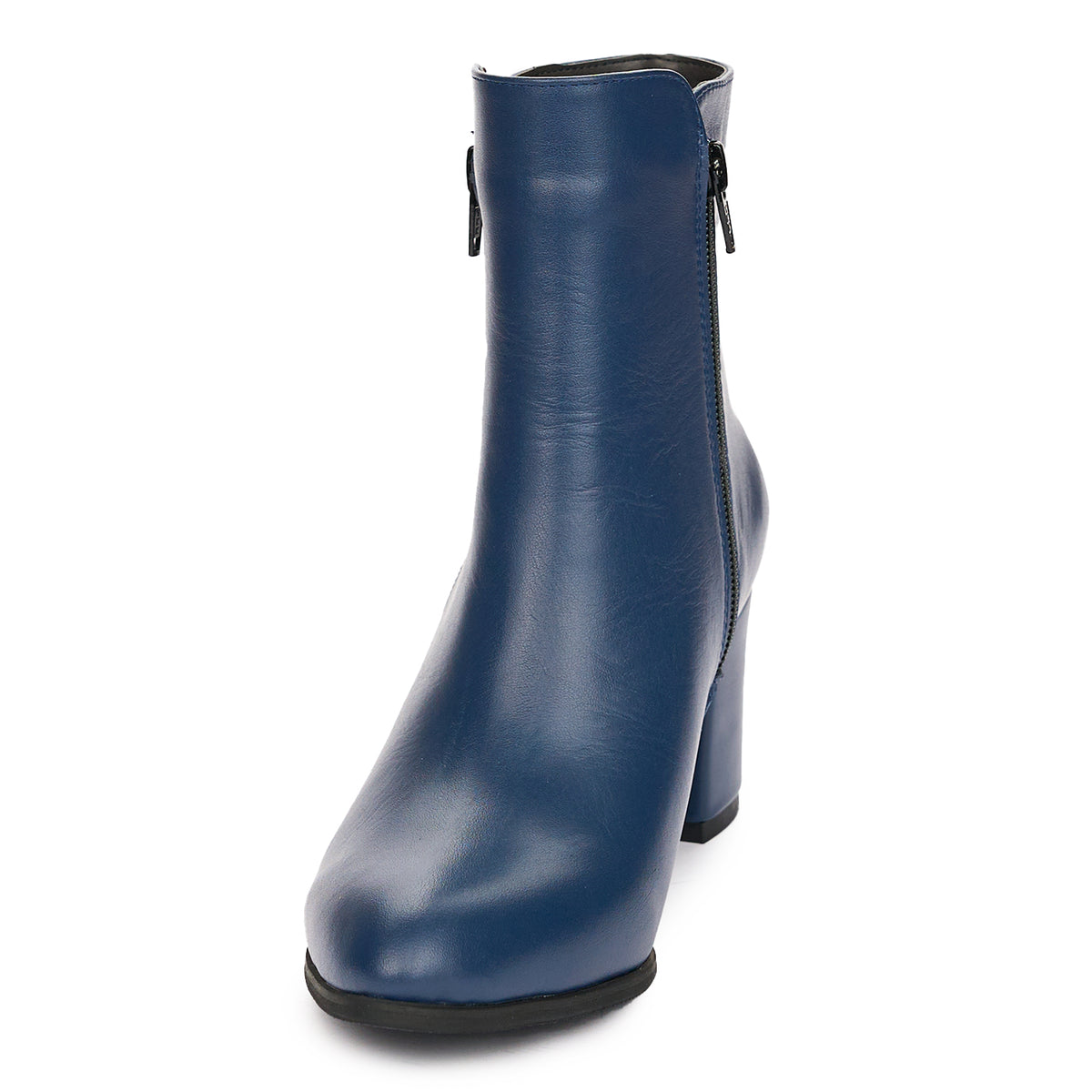 Botine Bleumarin cu Toc Gros 7 Cm din Piele Naturala 12205 – Superlative.ro
