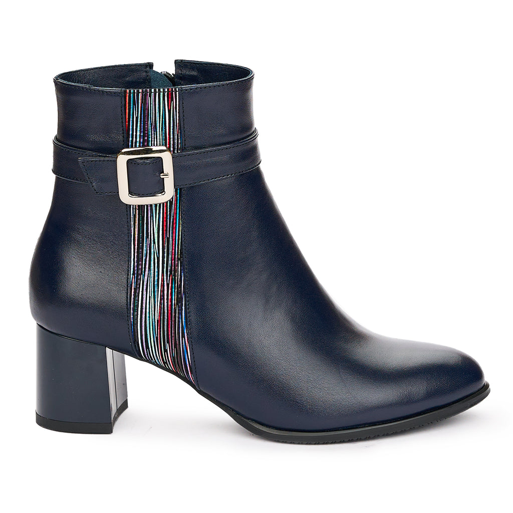 Botine cu Toc Bleumarin din Piele Naturala 12219 – Superlative.ro